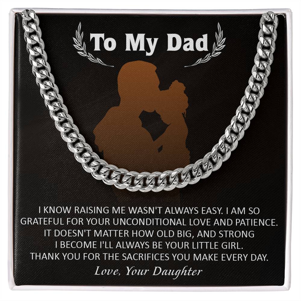 Gift for Dad From Daughter raising me Cuban Link, Cuban Link Chain ...