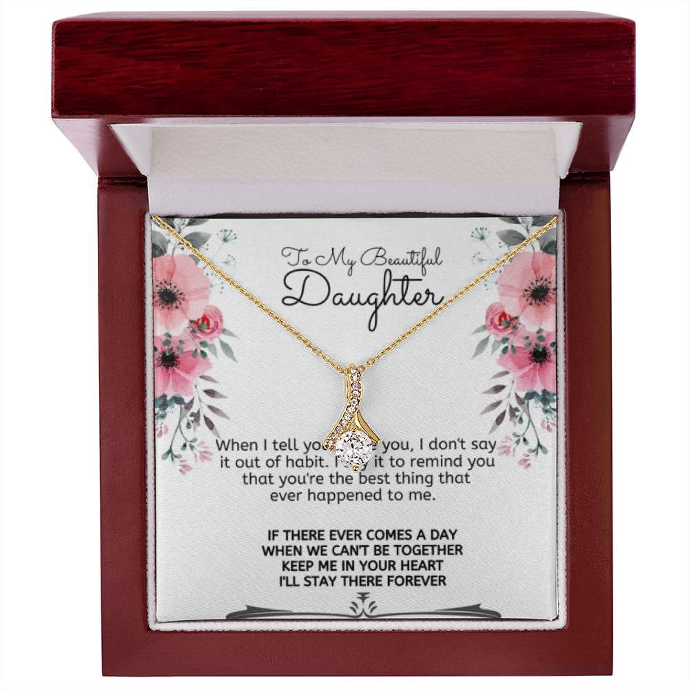 Gift for Daughter, Alluring Beauty Necklace, 14k White Gold/ 18k Yellow ...