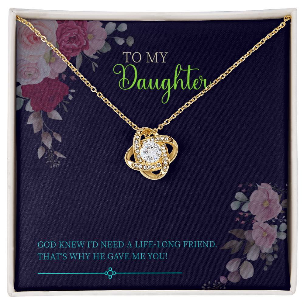 Gift for Daughter Pendant for Daughter Pendant Necklace - Love Knot ...
