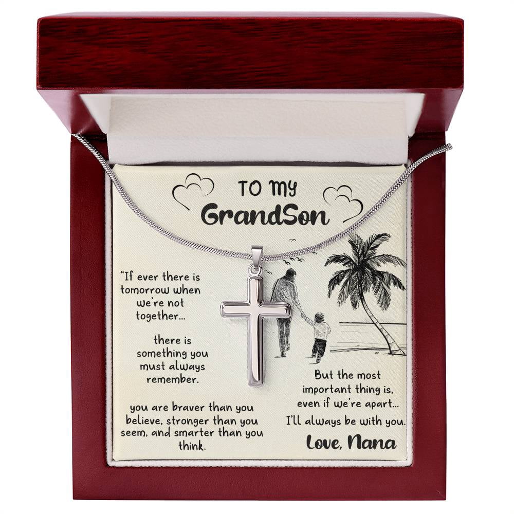 Gift for GrandSon - Cross Necklace - Artisan Cross Necklace - Gift Box ...