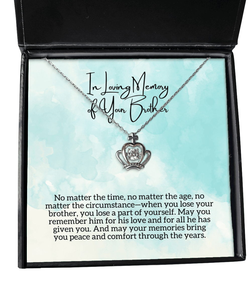 Gift for Loss of Brother - Condolences, Memorial - Crown Necklace for ...
