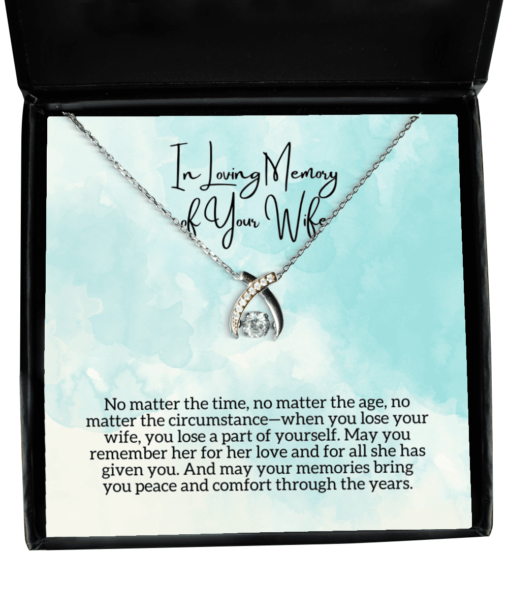 Gift for Loss of Wife - Condolences, Memorial - Wishbone Necklace for ...