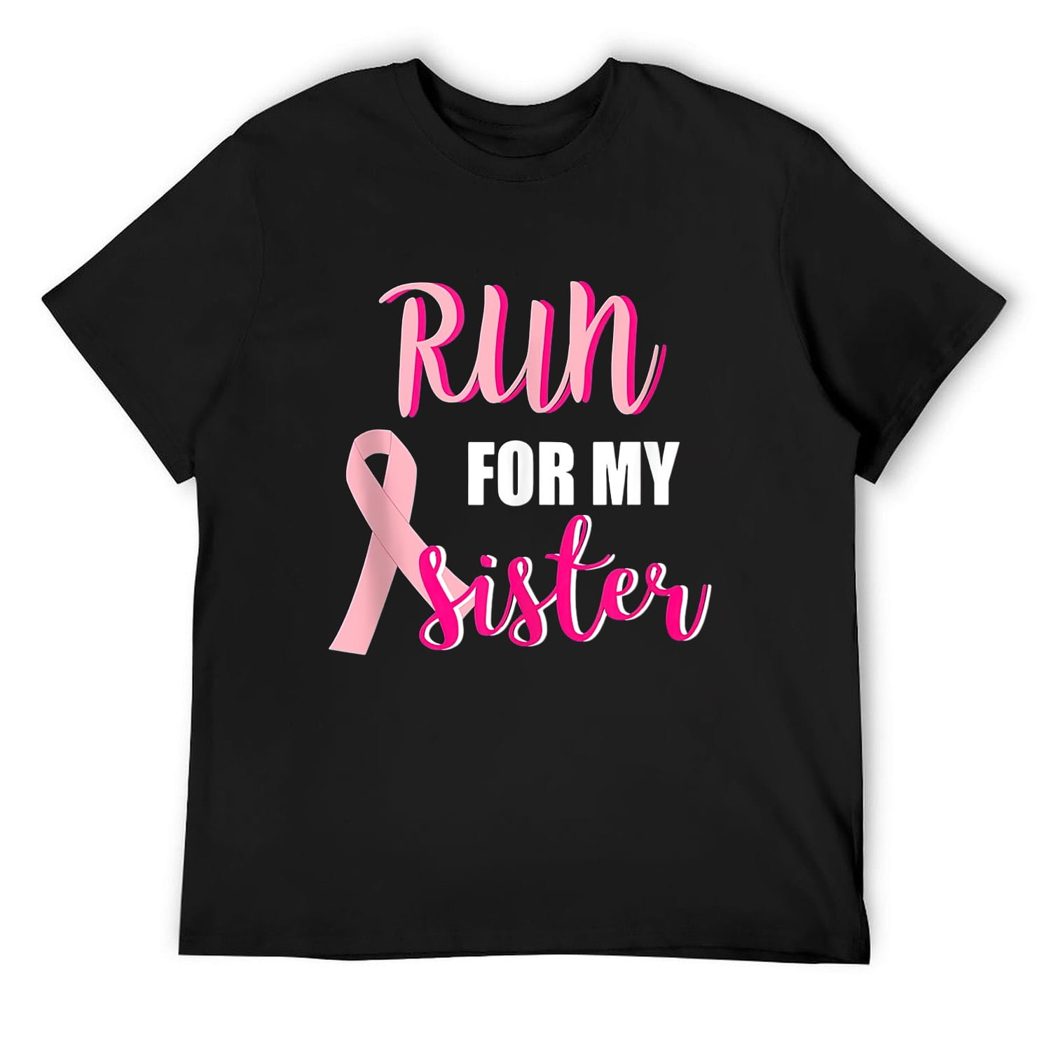 Gift for My Sister Men Couples Breast Cancer Running T Shirts Black ...