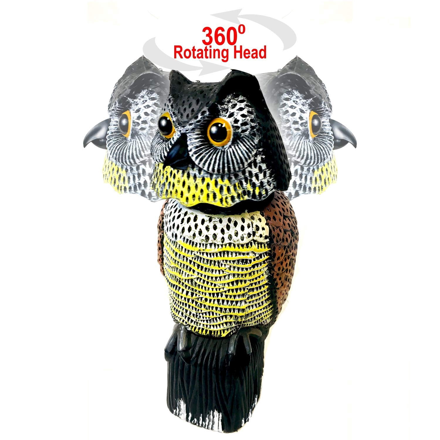 GiftExpress 15.5" Scarecrow Owl Decoy with Rotating Head Statue, Bird ...