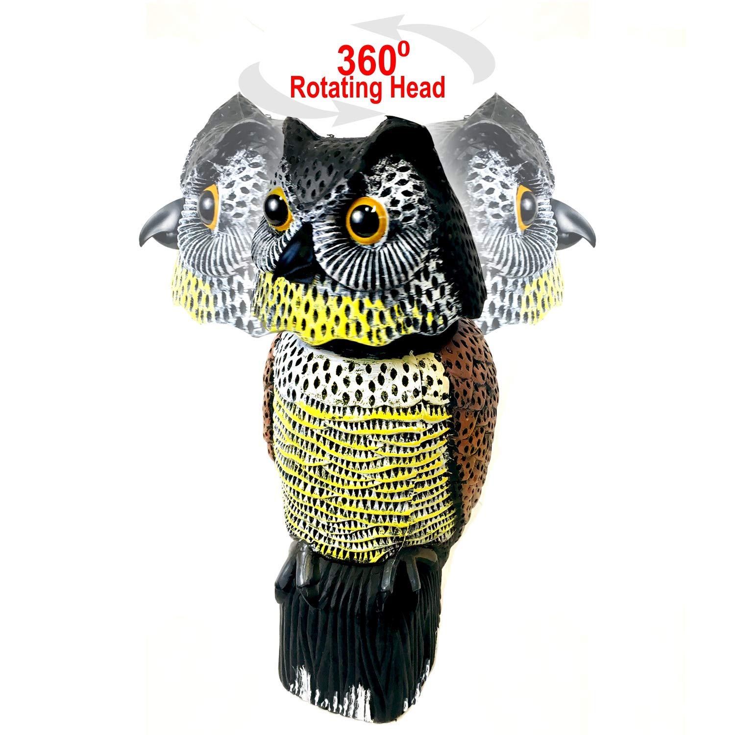 GiftExpress 15.5" Scarecrow Owl Decoy with Rotating Head Statue, Bird ...