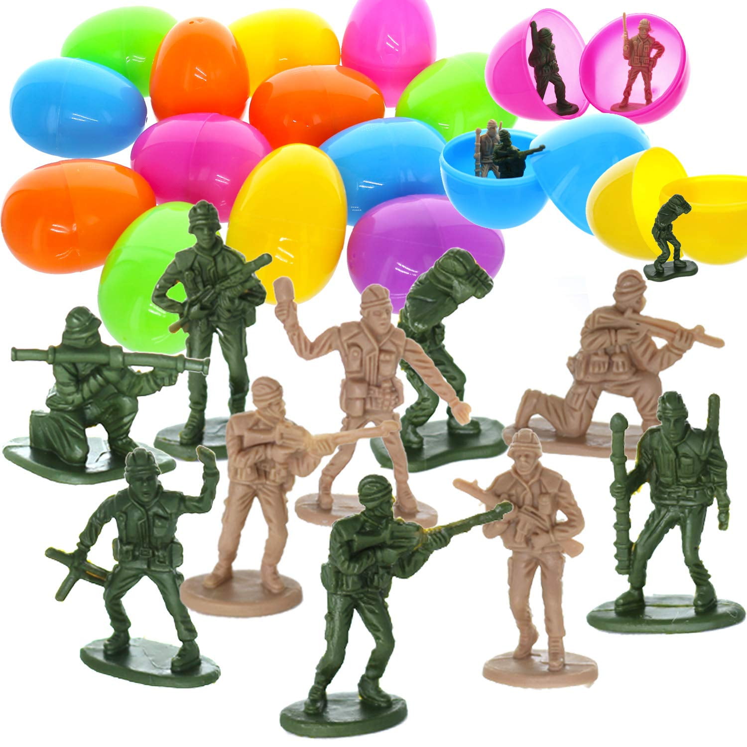 GiftExpress 50 Pcs Filled Easter Eggs with Army Soldiers, Prefilled ...