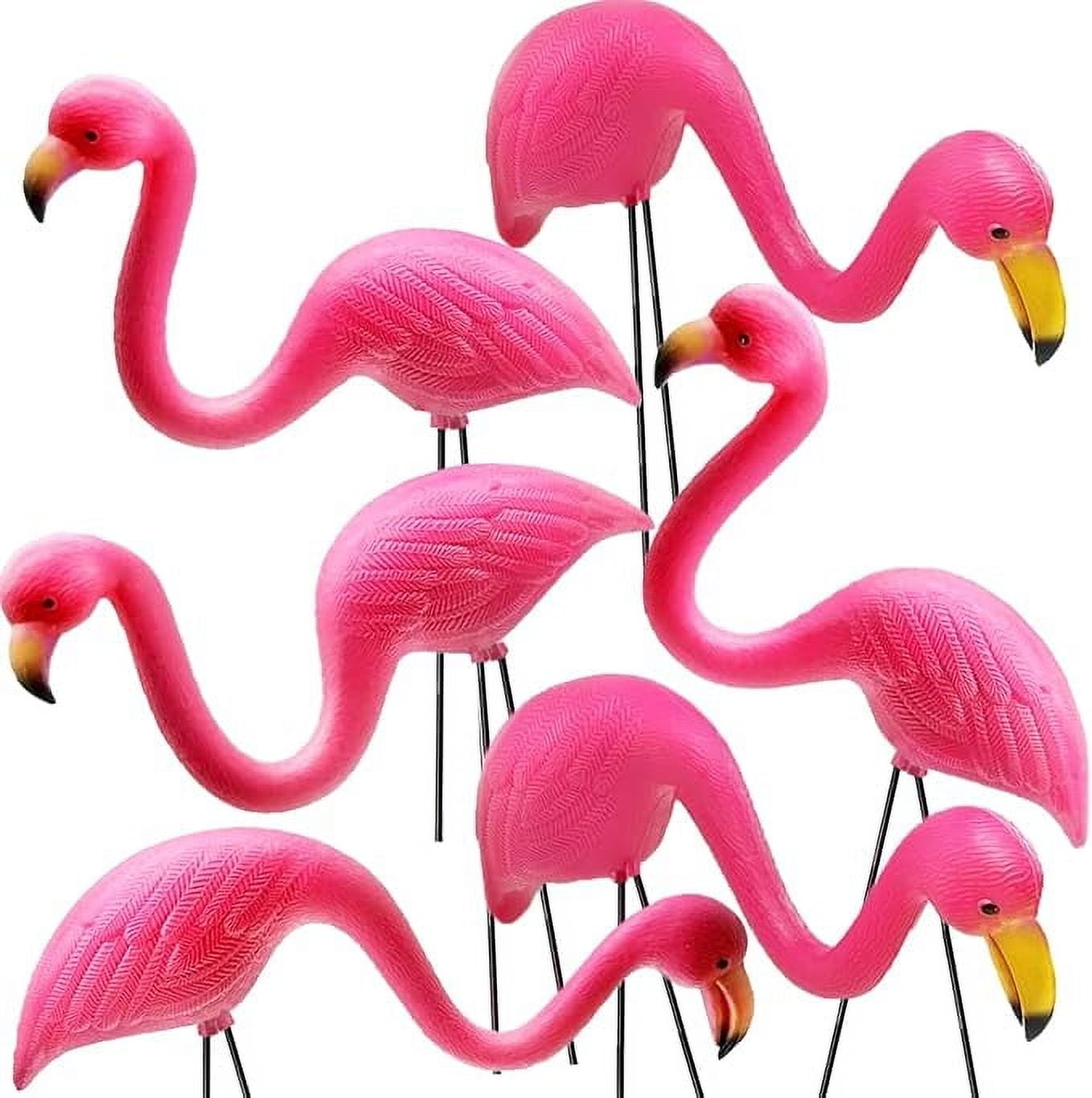 GiftExpress Pink Flamingos Yard Decorations - 6 Pack Small 14" Tall ...