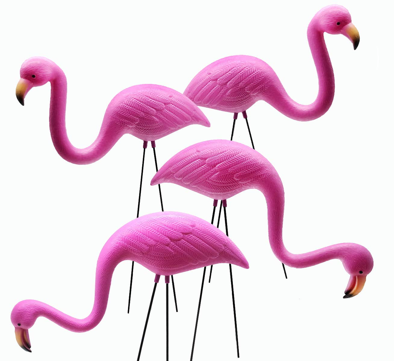 Mini Flamingos 4 Pink Resin Flamingo Decorations - Mini Garden ...