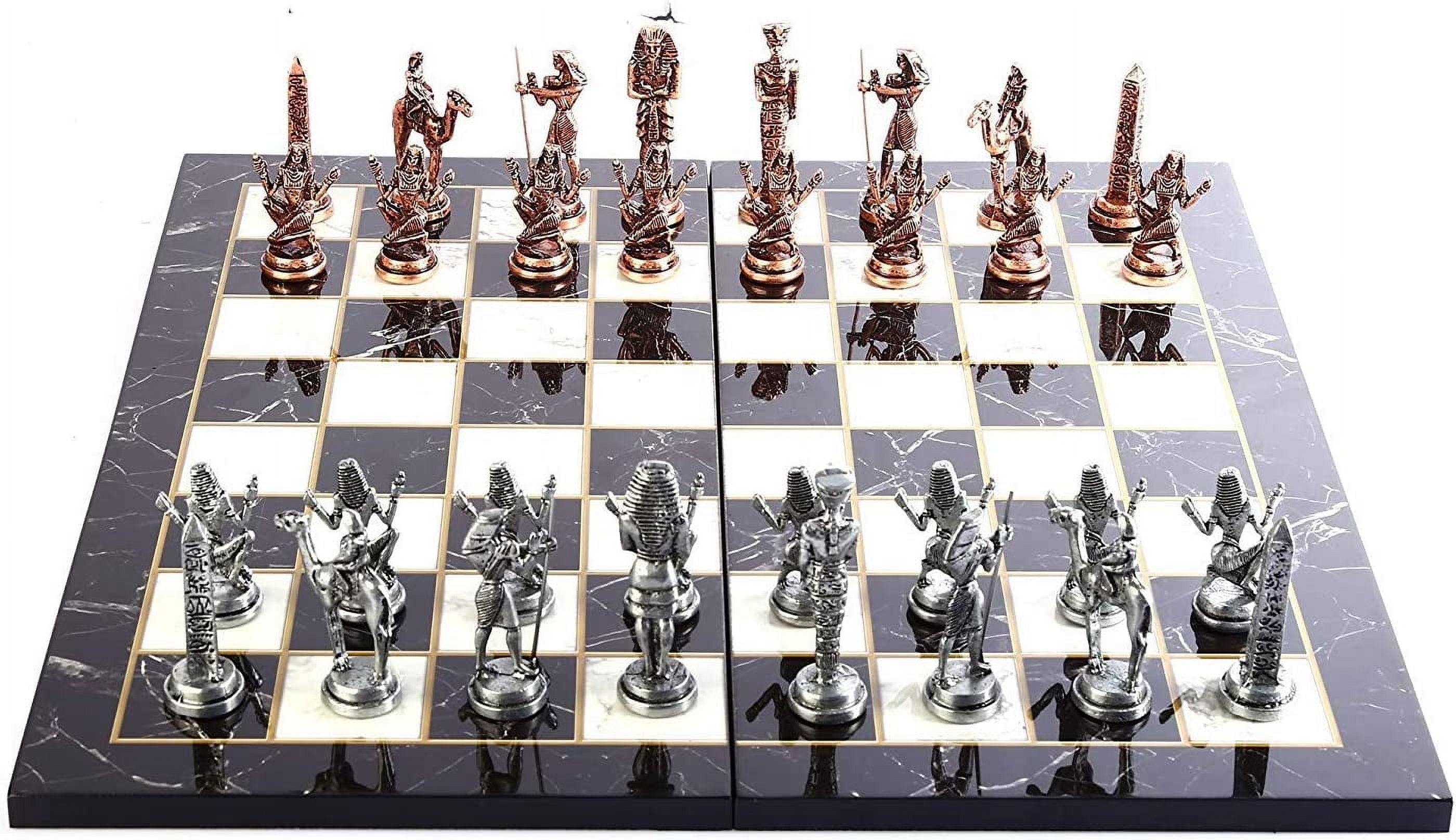 Ancient Egypt Pharaoh Antique Copper Figures Metal Chess Set for Adults ...