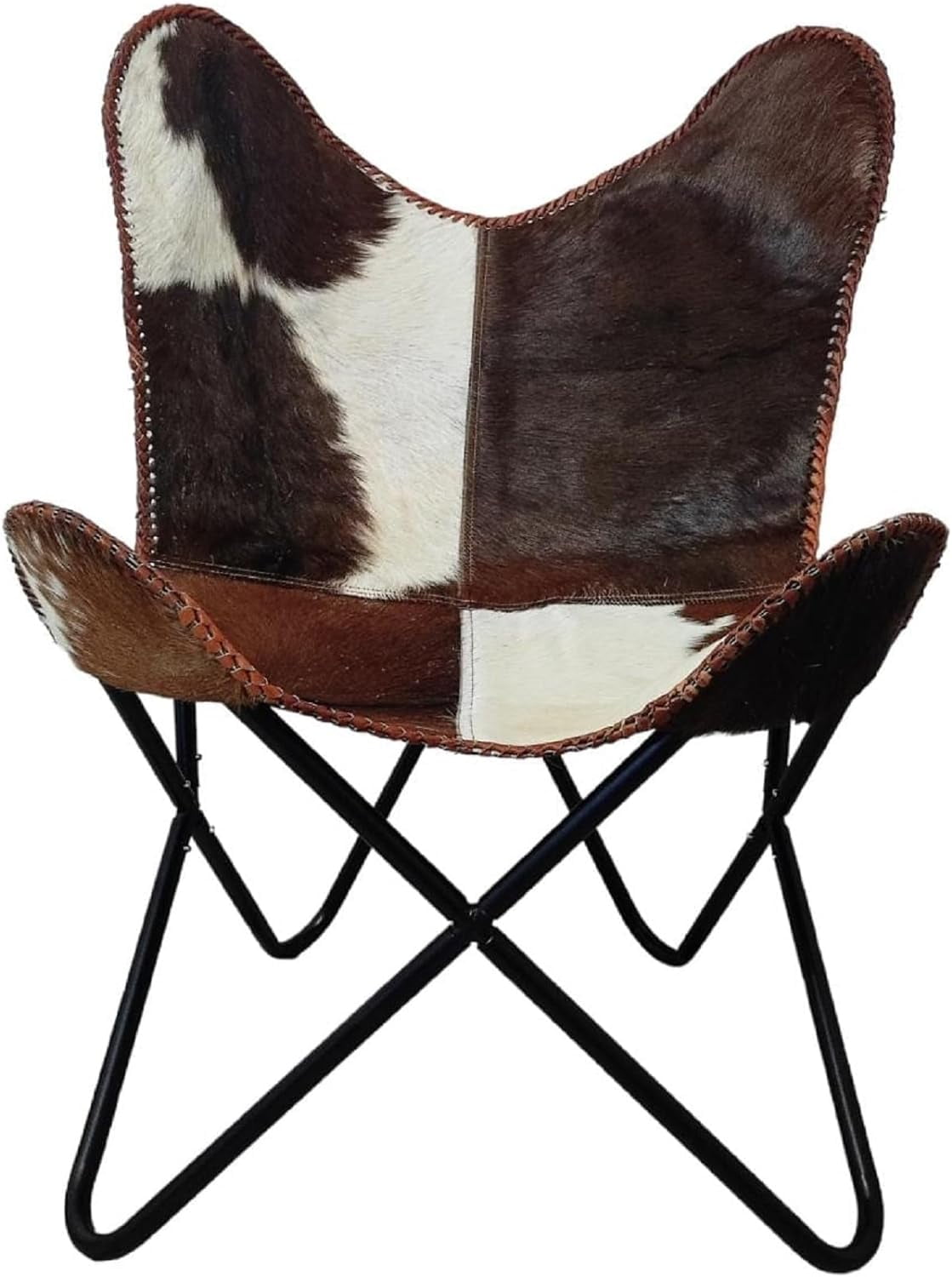 GifteQ Leather Cow Print/Cowhide Chair Leather Butterfly Chairs for ...