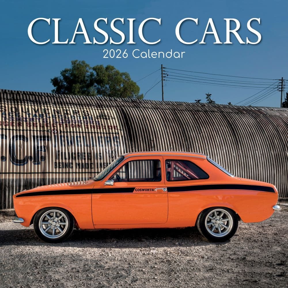 Gifted Stationery Co, Classic Cars 2026 Wall Calendar, 12'' X 12'', 16 ...