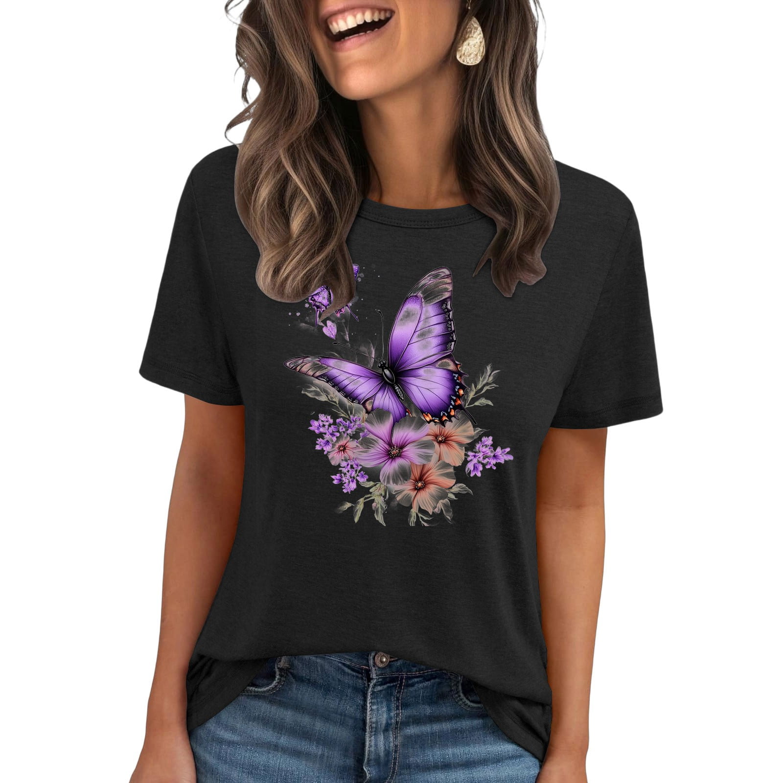 Giftesty Graphic T Shirts for Women Short Sleeve Summer Tops Funny ...