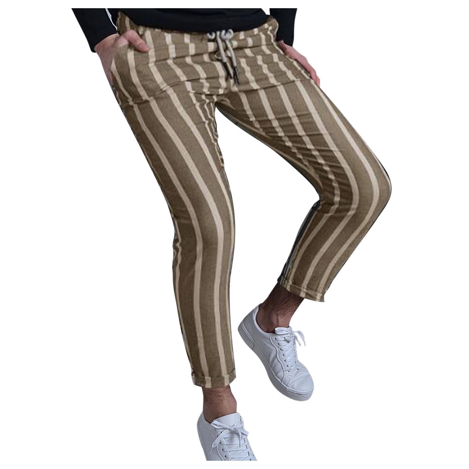 Giftesty Mens Cargo Pants Clearance Men's Personalized Striped Pants ...