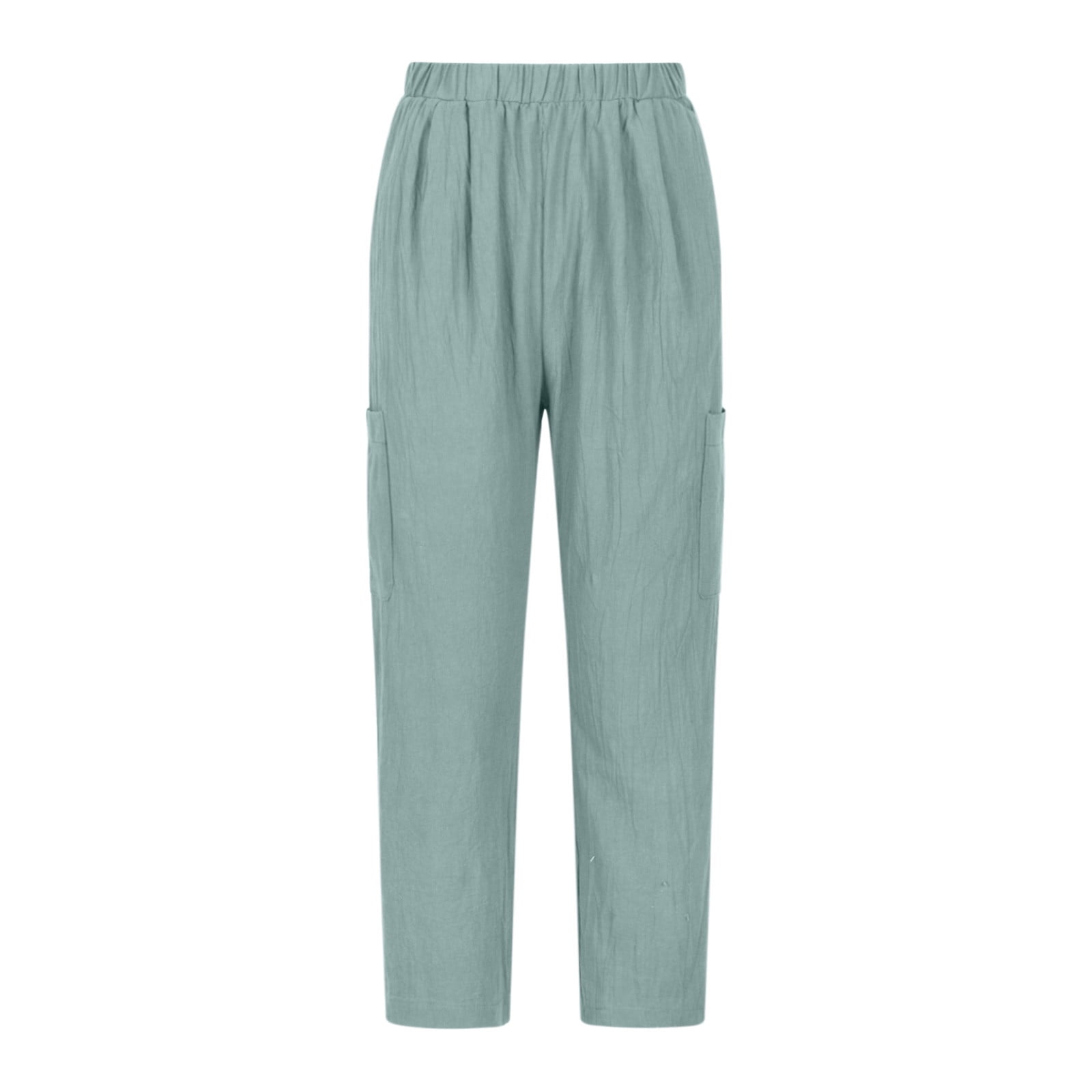 Giftesty Women's Summer Trousers: Casual Pure Color, Elastic Waist ...