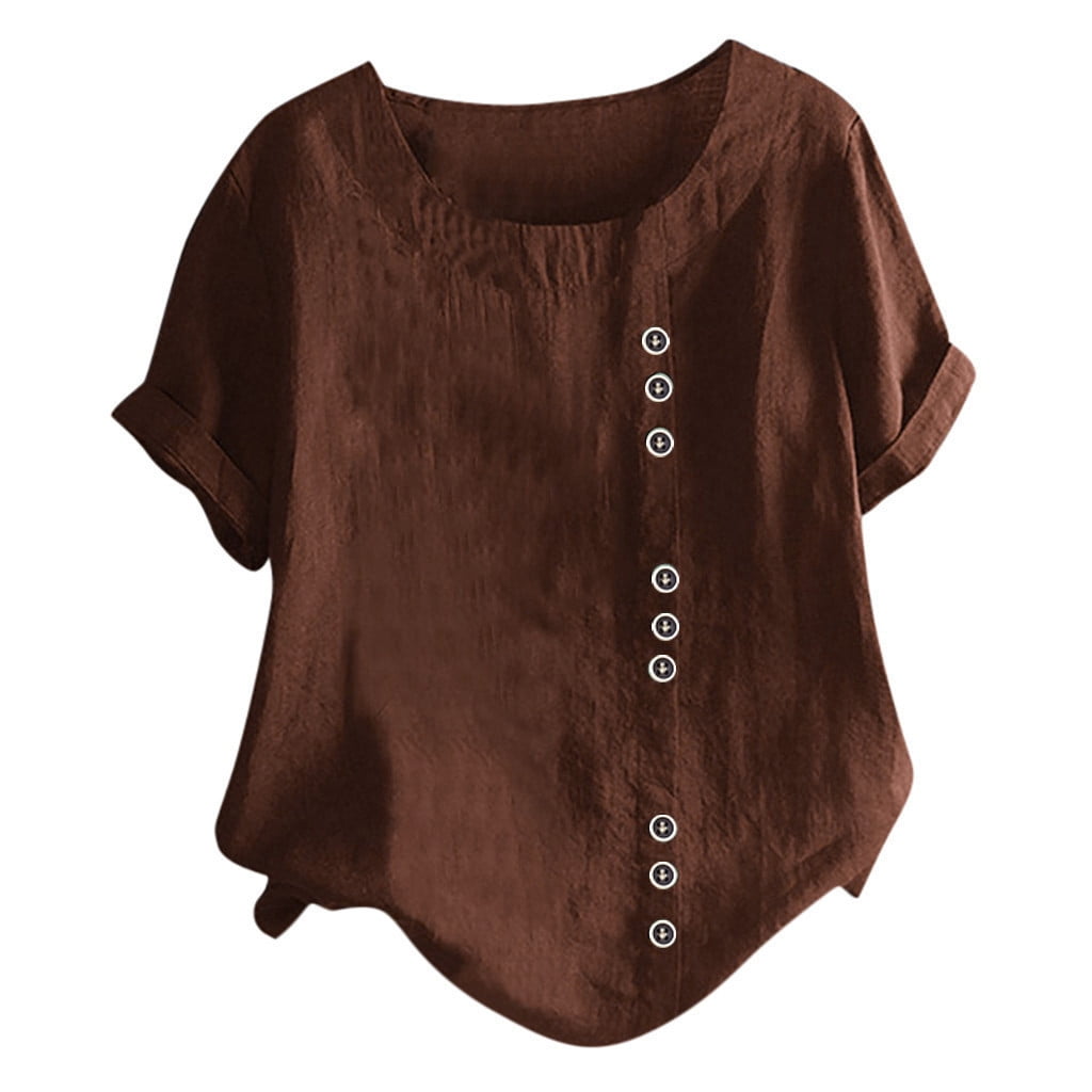 Giftesty Spring Clothes for Women 2024 Womens Casual Loose Button Linen ...