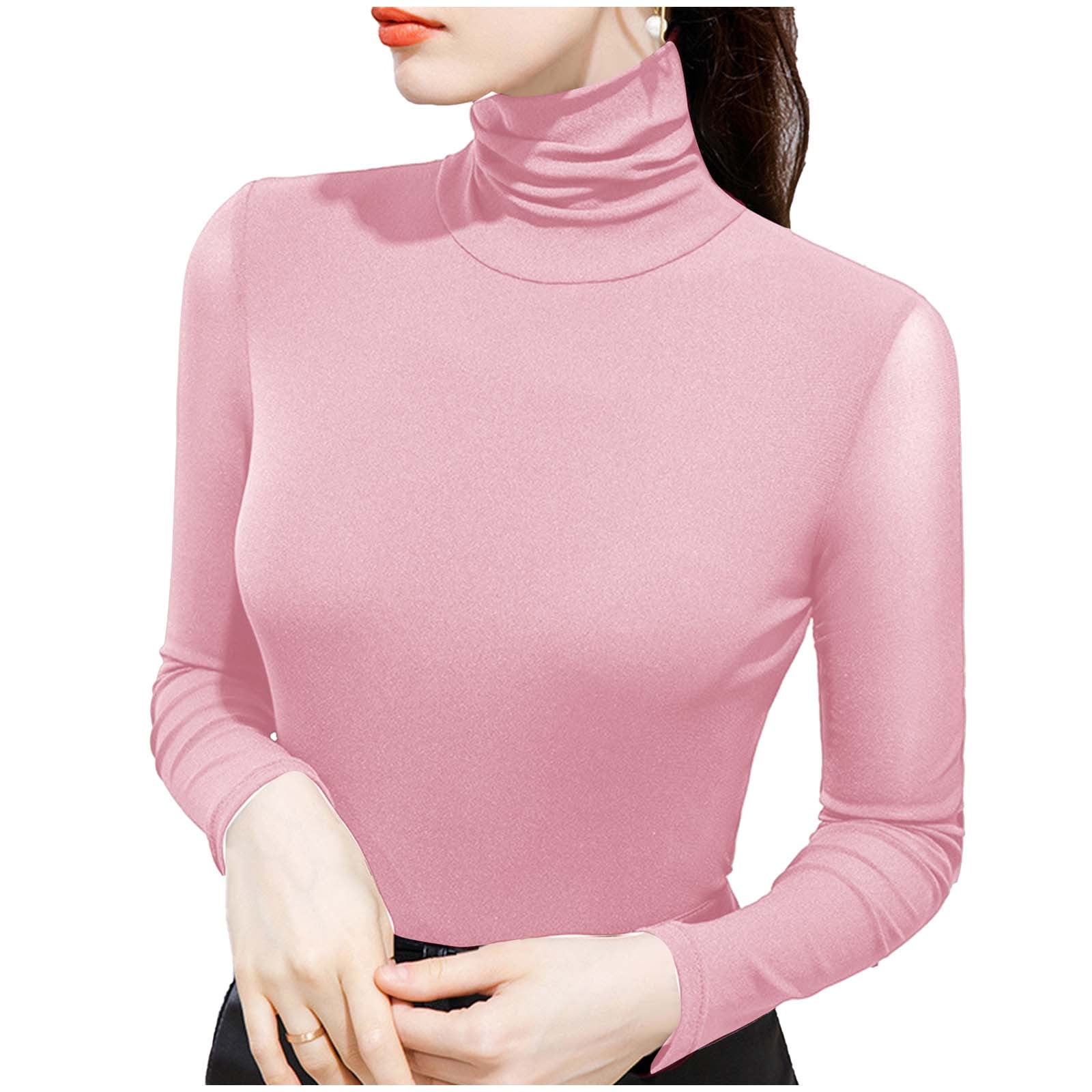 Giftesty Women's Casual Fashion Solid Color High Neck Slim Fit Stretchy ...