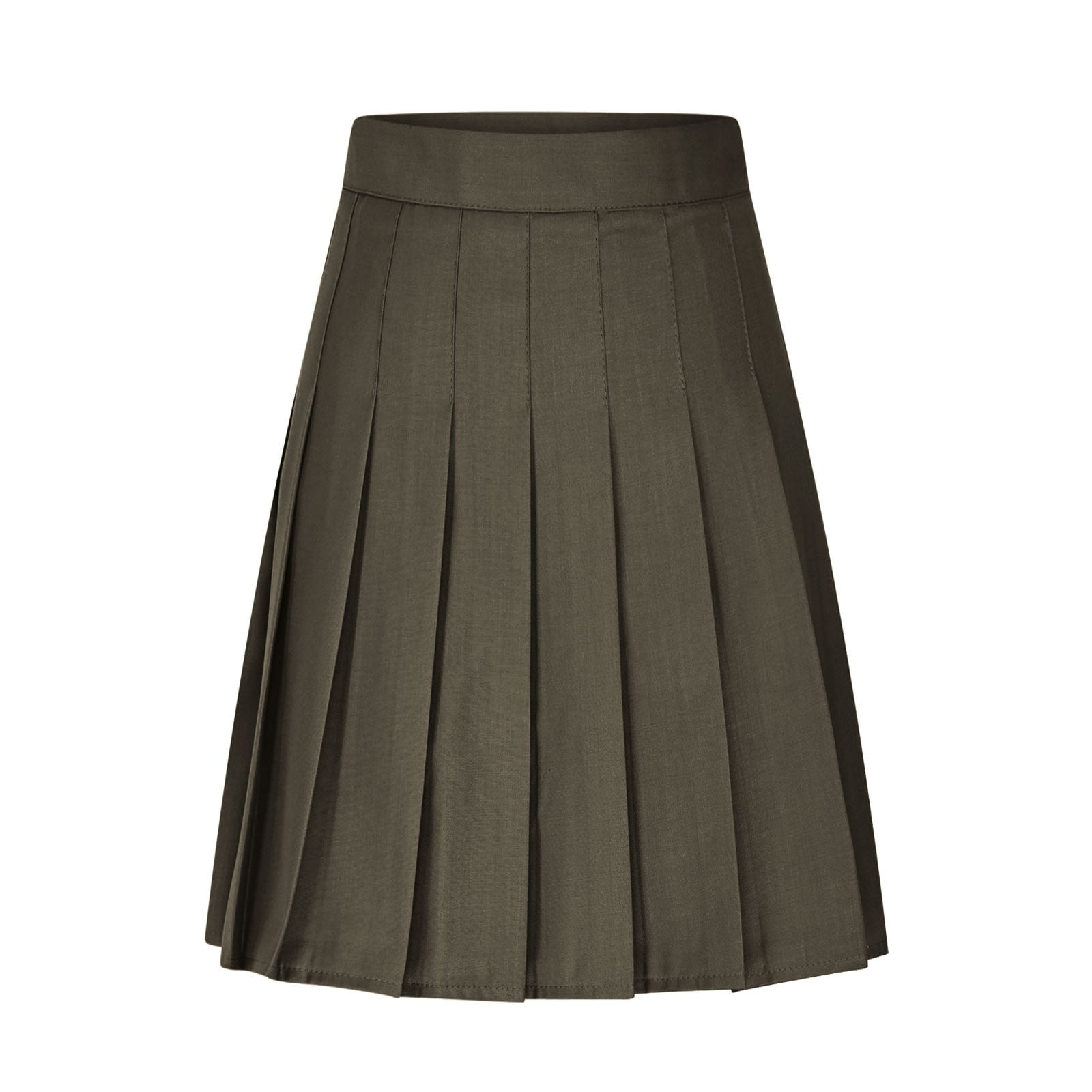 Giftesty Women's Solid Color High Waist Pleated Midi Skirt With Built ...