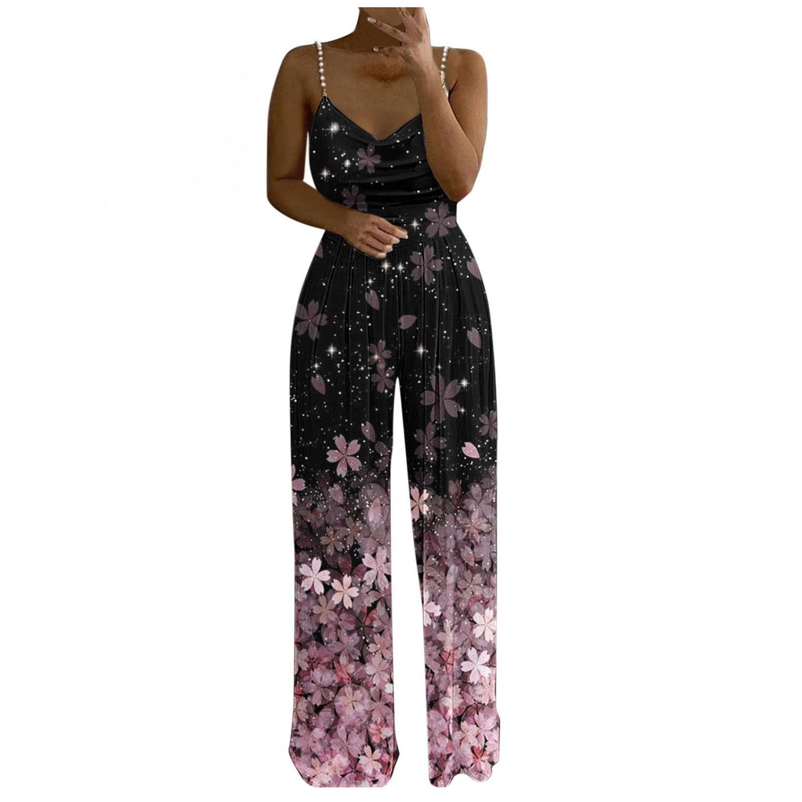 Giftesty Womens Pants !Women's Casual Print Long Playsuit Loose Lady ...