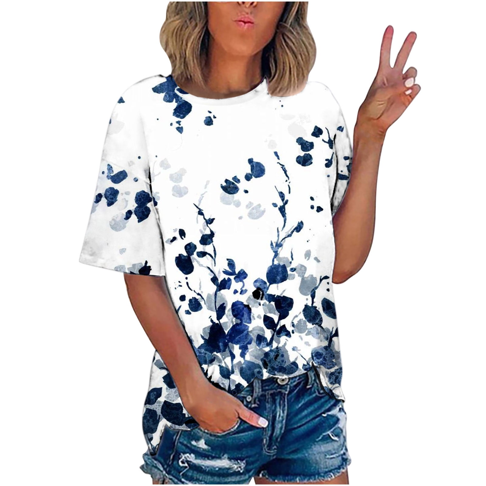 Testy Womens Plus Size Clearance Womens Summer Loose Printing Short