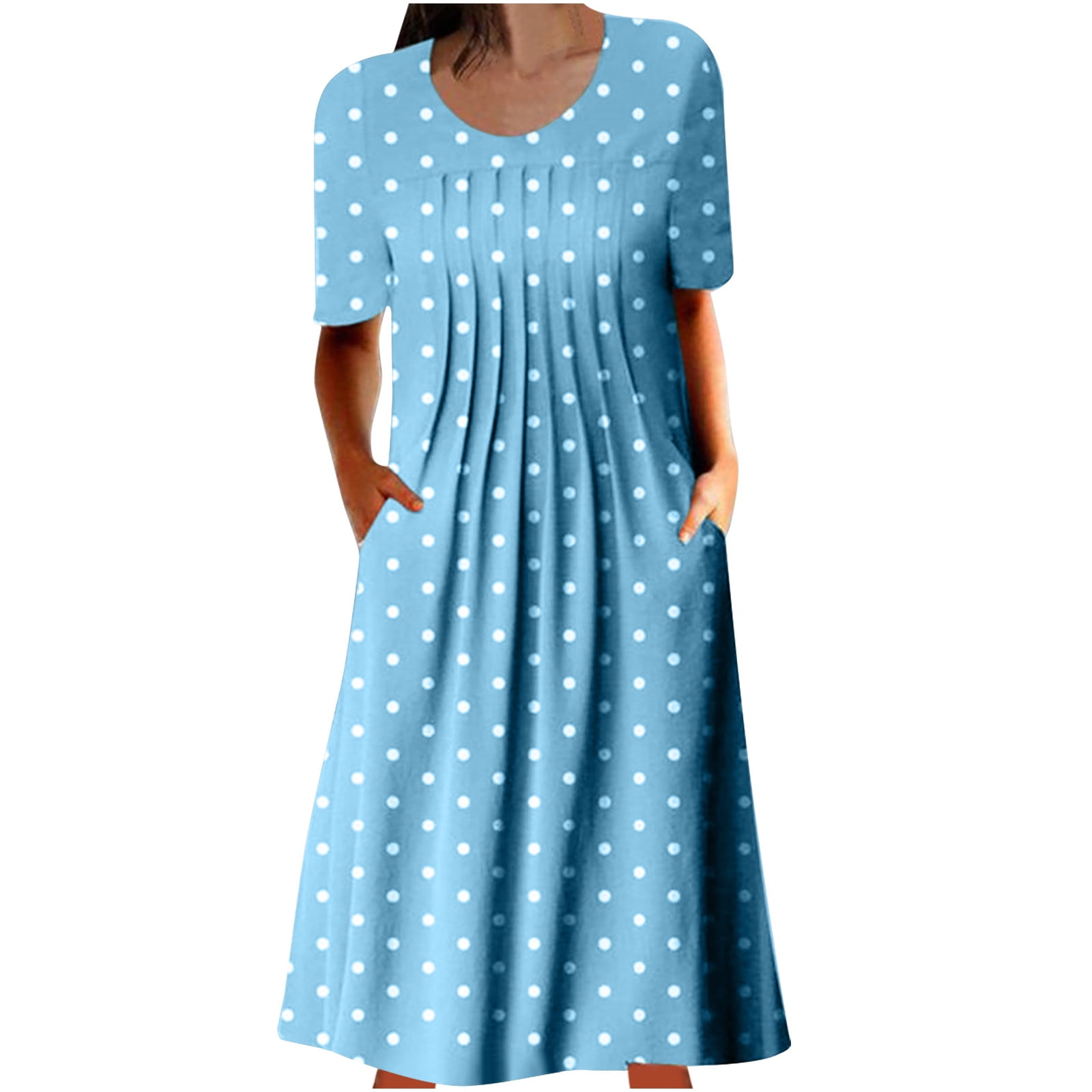 Giftesty Womens Plus Size Dresses Women's Summer Casual Round Neck ...