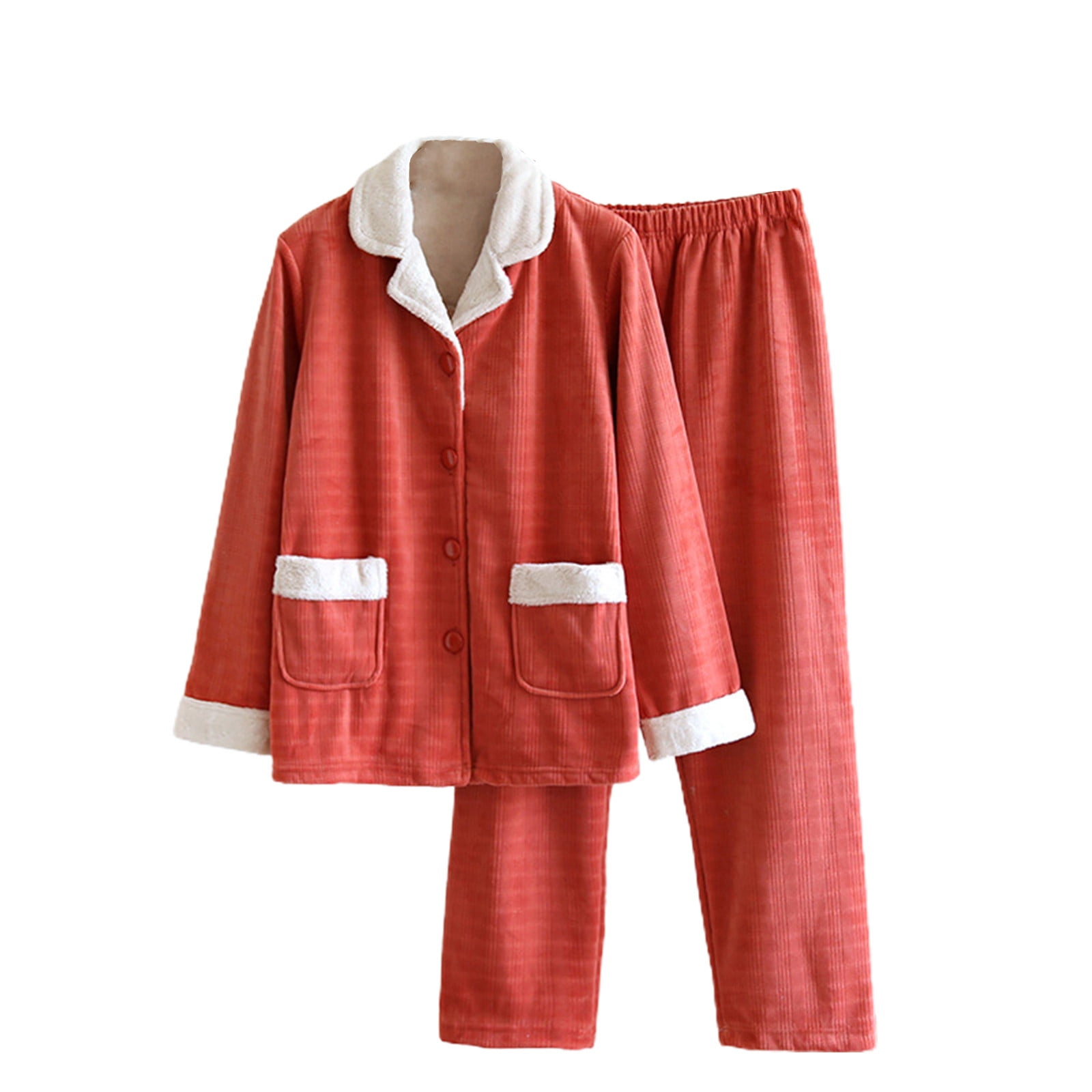 Giftesty Womens Two Piece Homewear Outfits Women's Winter Cute Coral ...