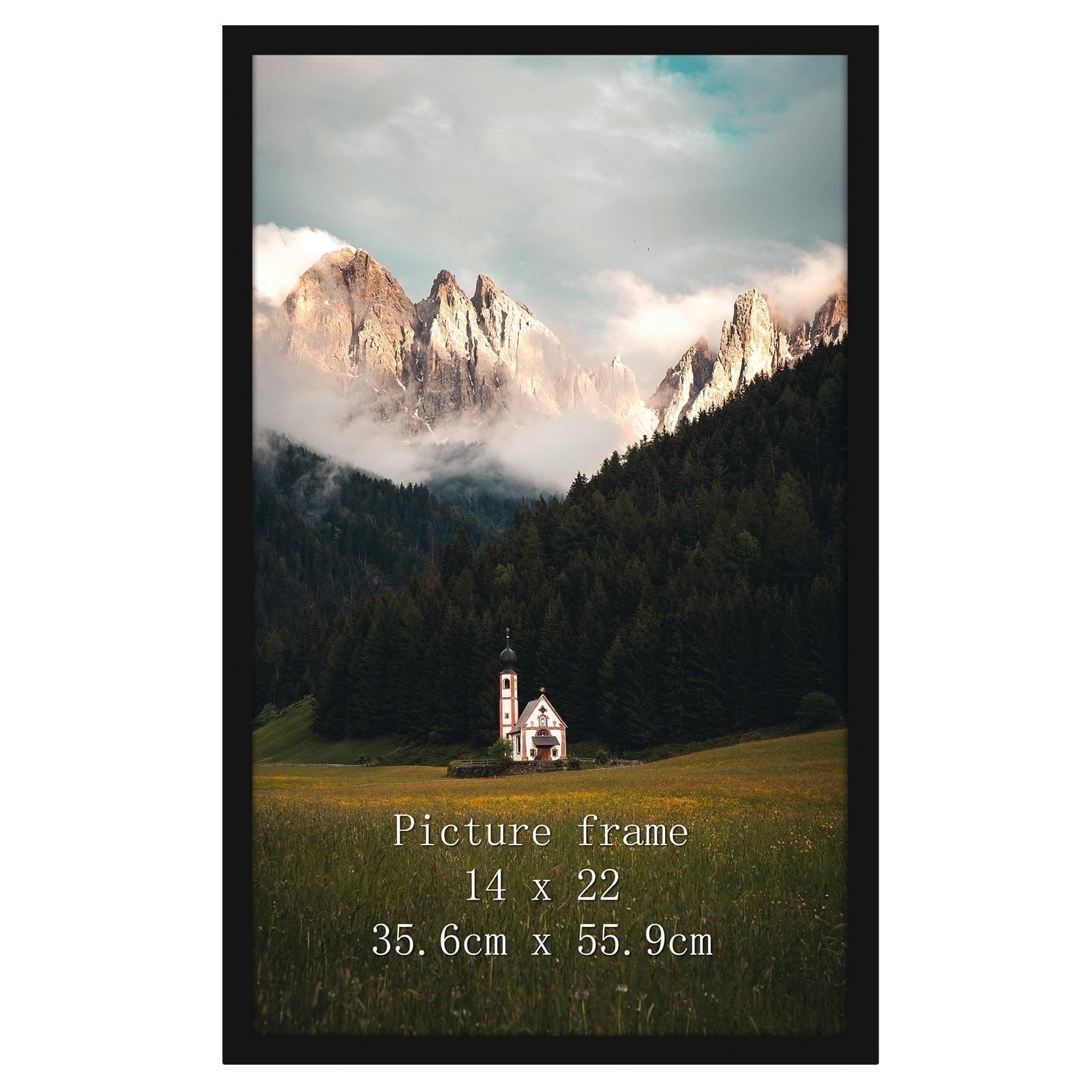 Gallery 14x22 Poster Frame, Black Woodgrain Picture Frame for Wall ...