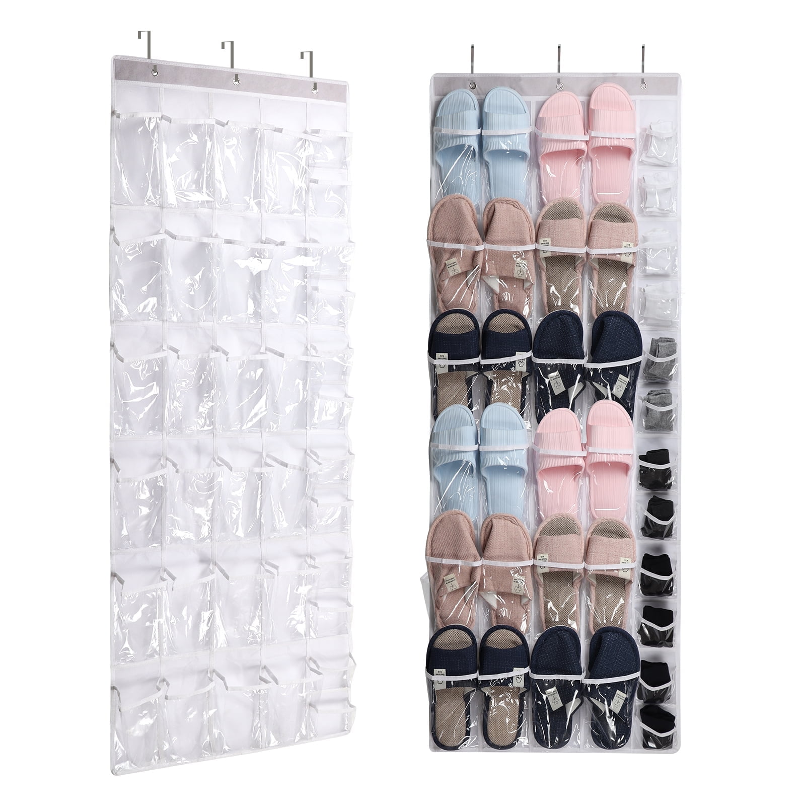 "Giftgarden White Storage Hanger: 2 Pack Over-the-Door Shoe Organizers ...