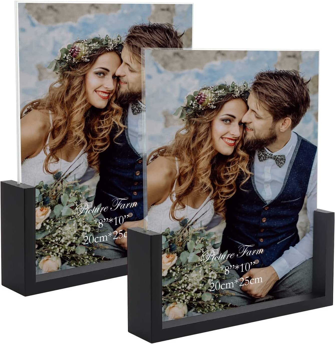 Giftgarden 8x10 Vertical Wood Tabletop Picture Frame, Rustic Black U ...