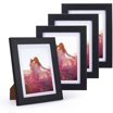 Lawrence Frames 5x5 Wide Border Matted Frame - Gallery Black 10x10 ...