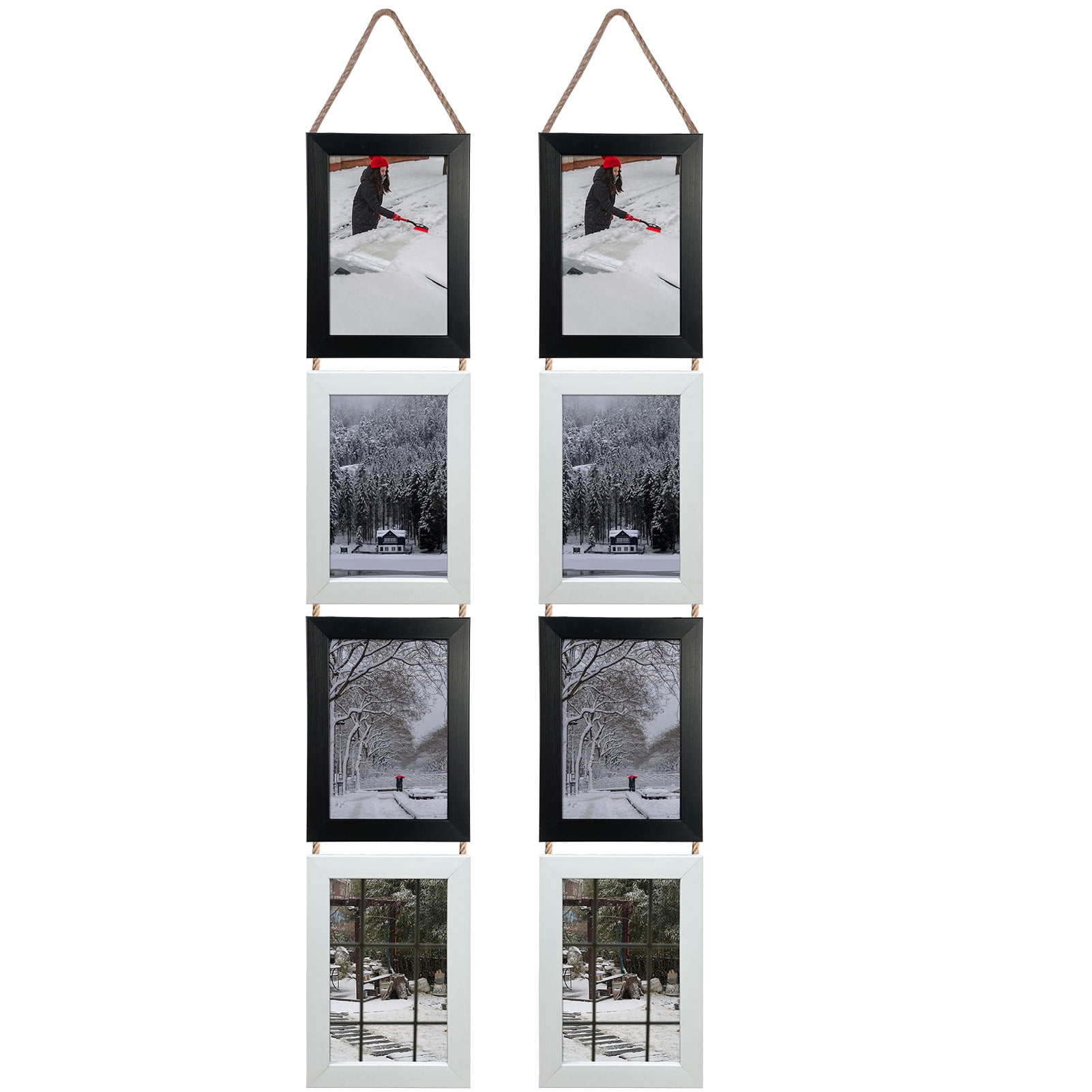 Giftgarden 4x6 Multi Pic Family Wood Hanging Picture Frames, 8 Opening ...