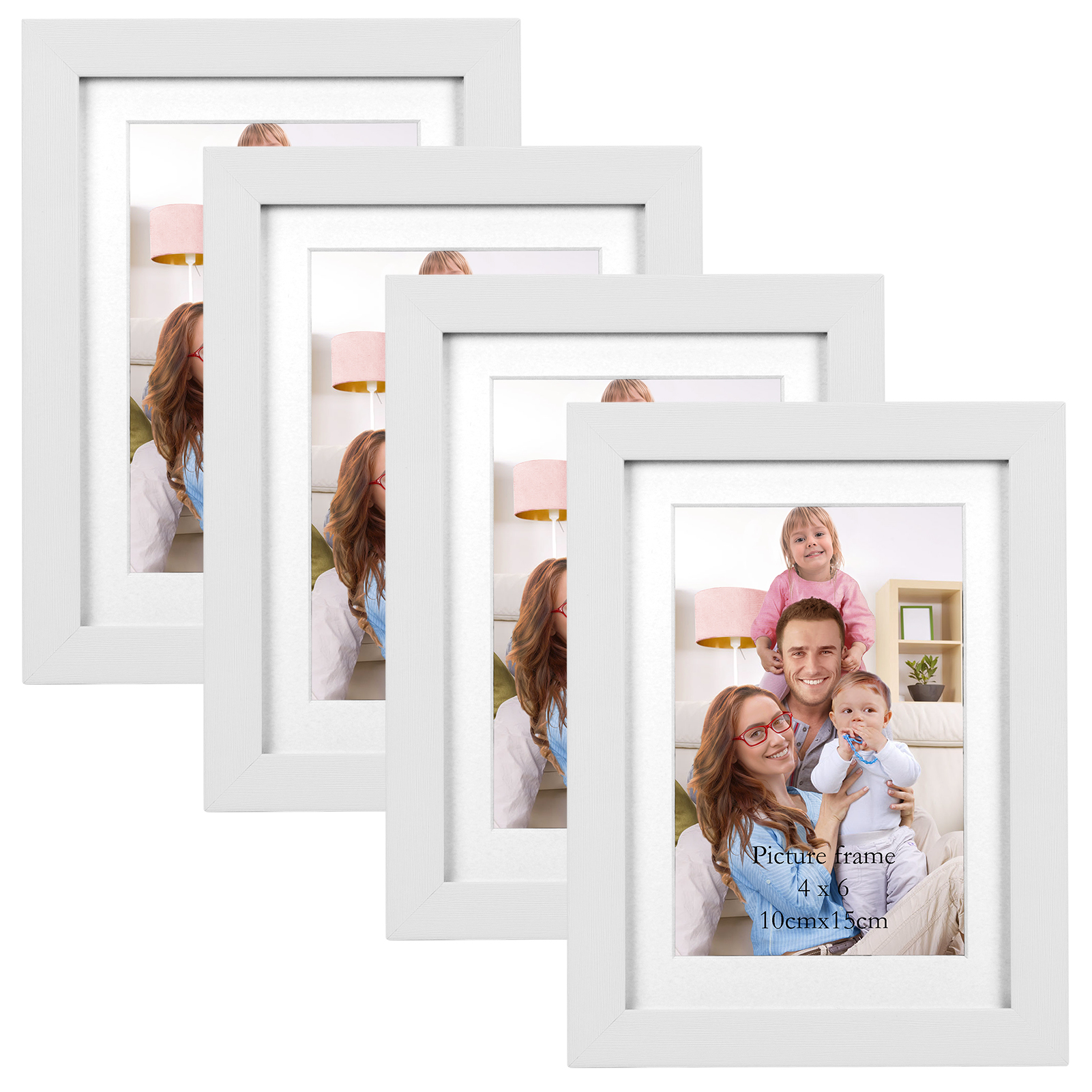 Mainstays 6x8 matted to 4x6 Front Loading Picture Frame, Set of 6 ...