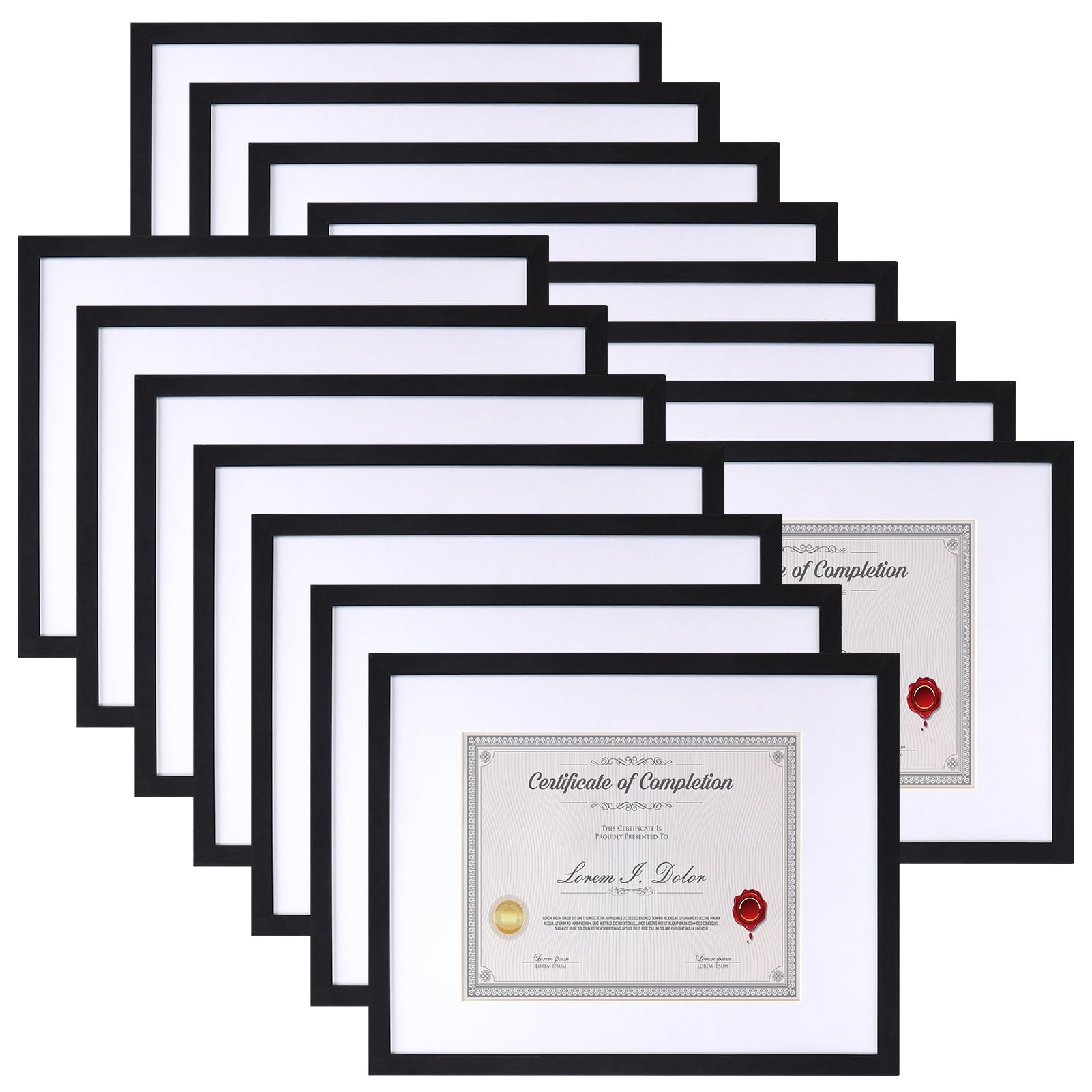 Giftgarden 8.5 x 11 Picture Frames Set of 15, Black Frame 11x14 Matted ...