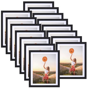 Gallery Solutions 8"x8" Wall Frame - Double White Mat for 5"x5" Photos ...