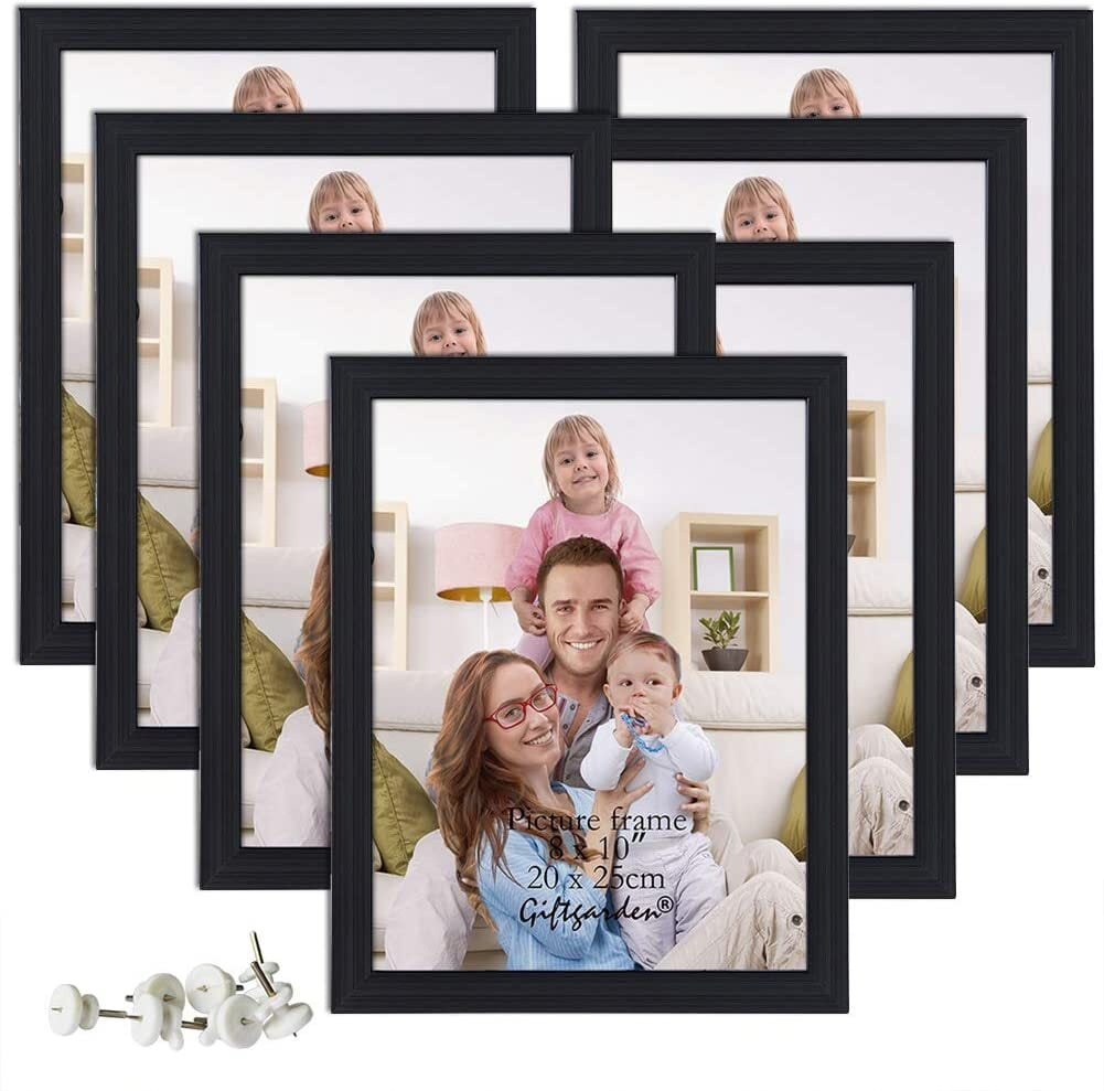 Durable Giftgarden 8x10 Set of 7 Black Wood Picture Frames, Wall ...