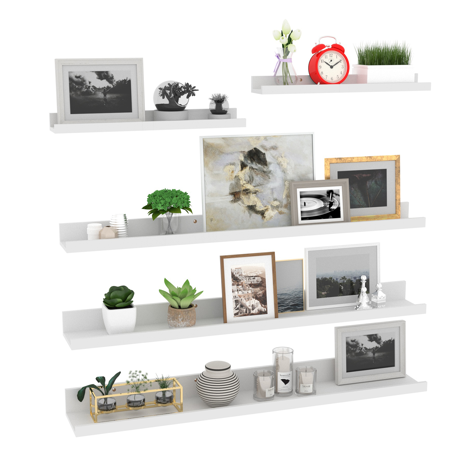 16inch Picture Ledge Shelf, Floating Shelves Wall Mounted Set of 3 ...