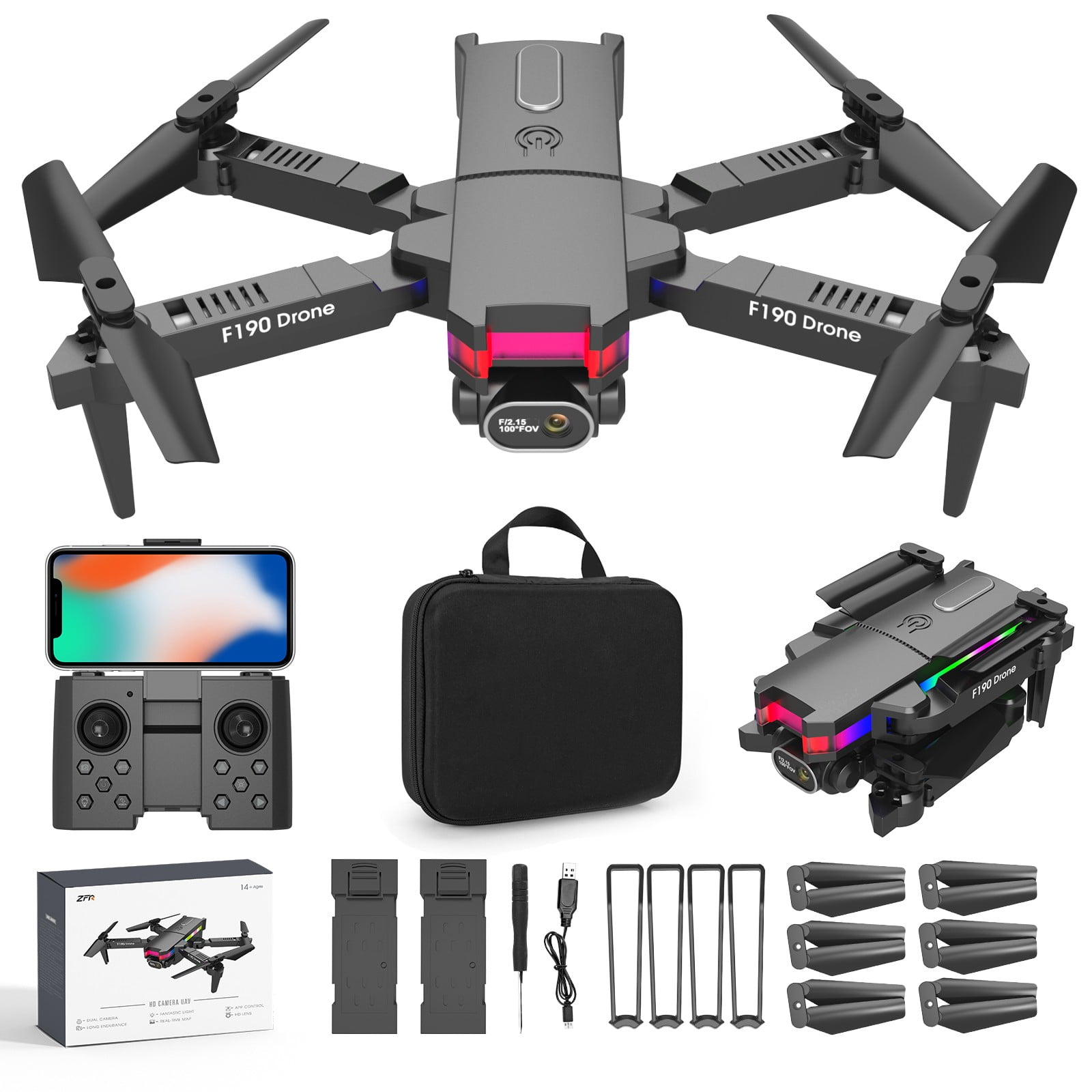 Gifts for 13 Year Old Boy, Drone with Daul 4K FPV Camera Remote Control ...