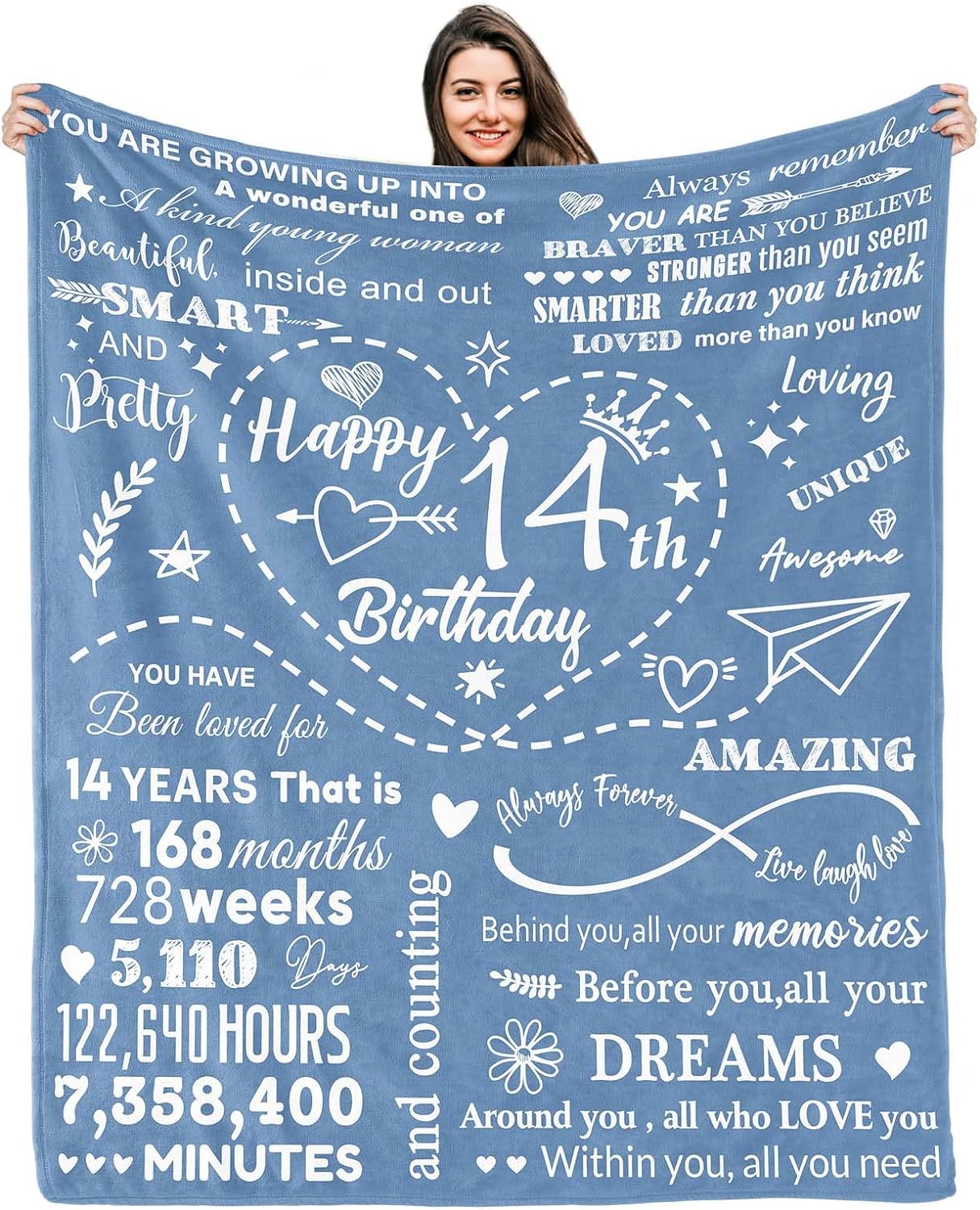 Gifts for 14 Year Old Girl Birthday Blanket 50" X 60",Best 14 yr Old ...