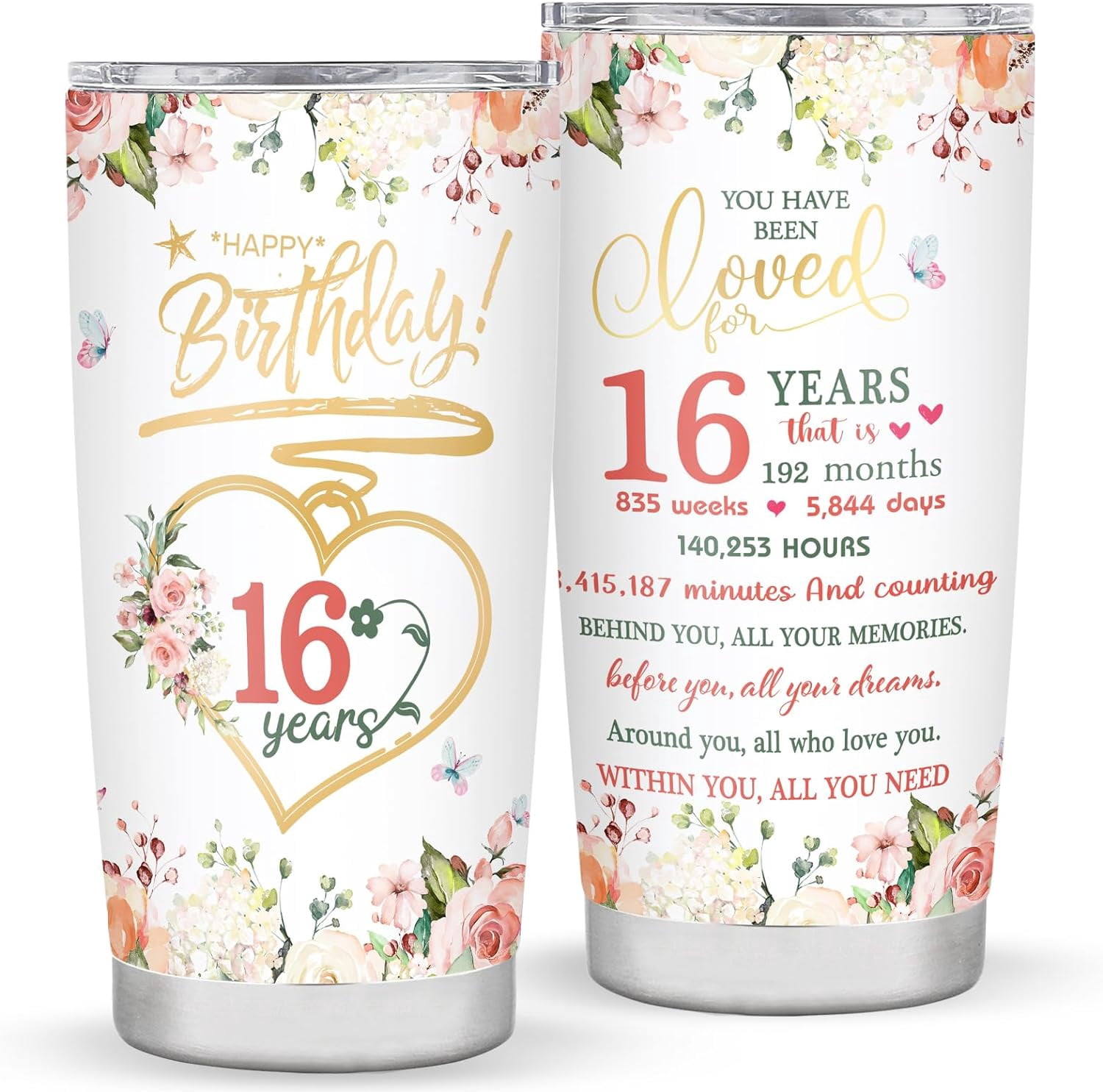 Gifts for 16 Year Old Girl, Sweet 16 Gifts Tumbler 20oz With Lid, 16th ...
