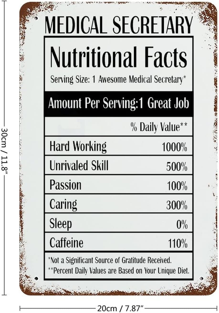 Gifts Aluminum Sign Metal Signs Outdoor Medical Secretary Nutritional ...