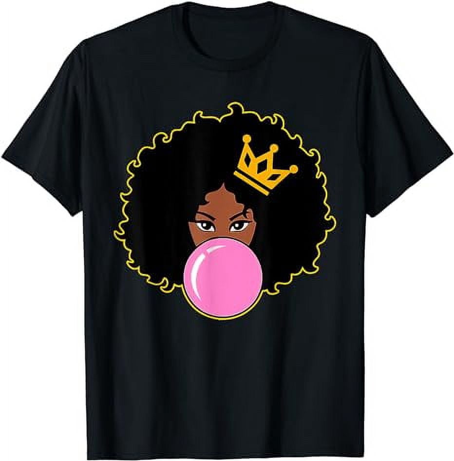 Gifts Black Girl Magic Pink Bubblegum Poppin Melanin Queen T-Shirt ...