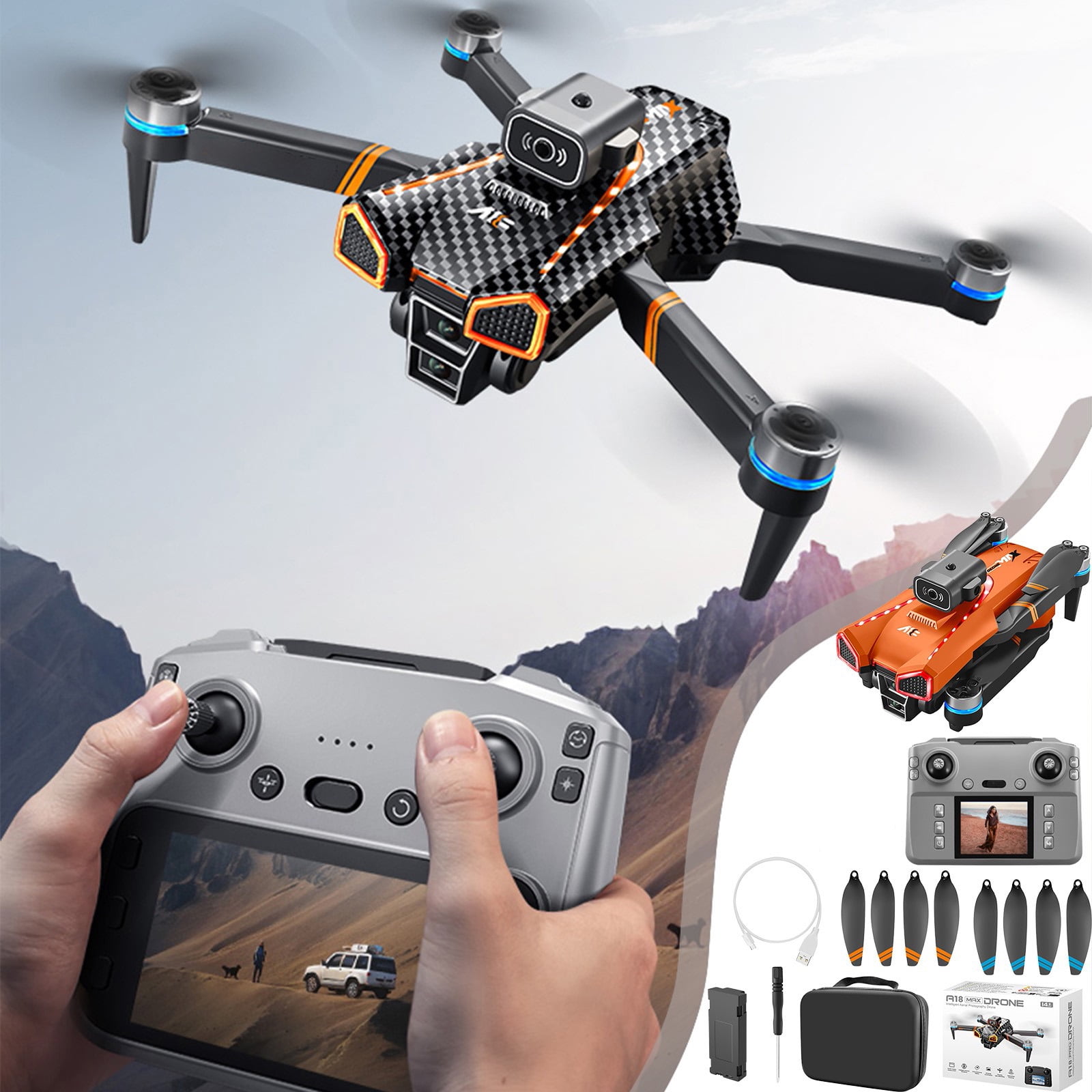 Gifts for Boys 12-14, Drone with 4.9 inch Screen Remote Control ...