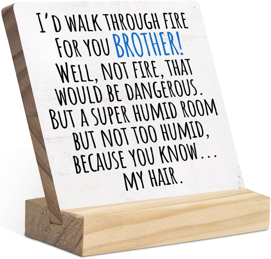 Gifts for Brother Wood Plaque Sign with Wooden Stand,Funny Brother ...