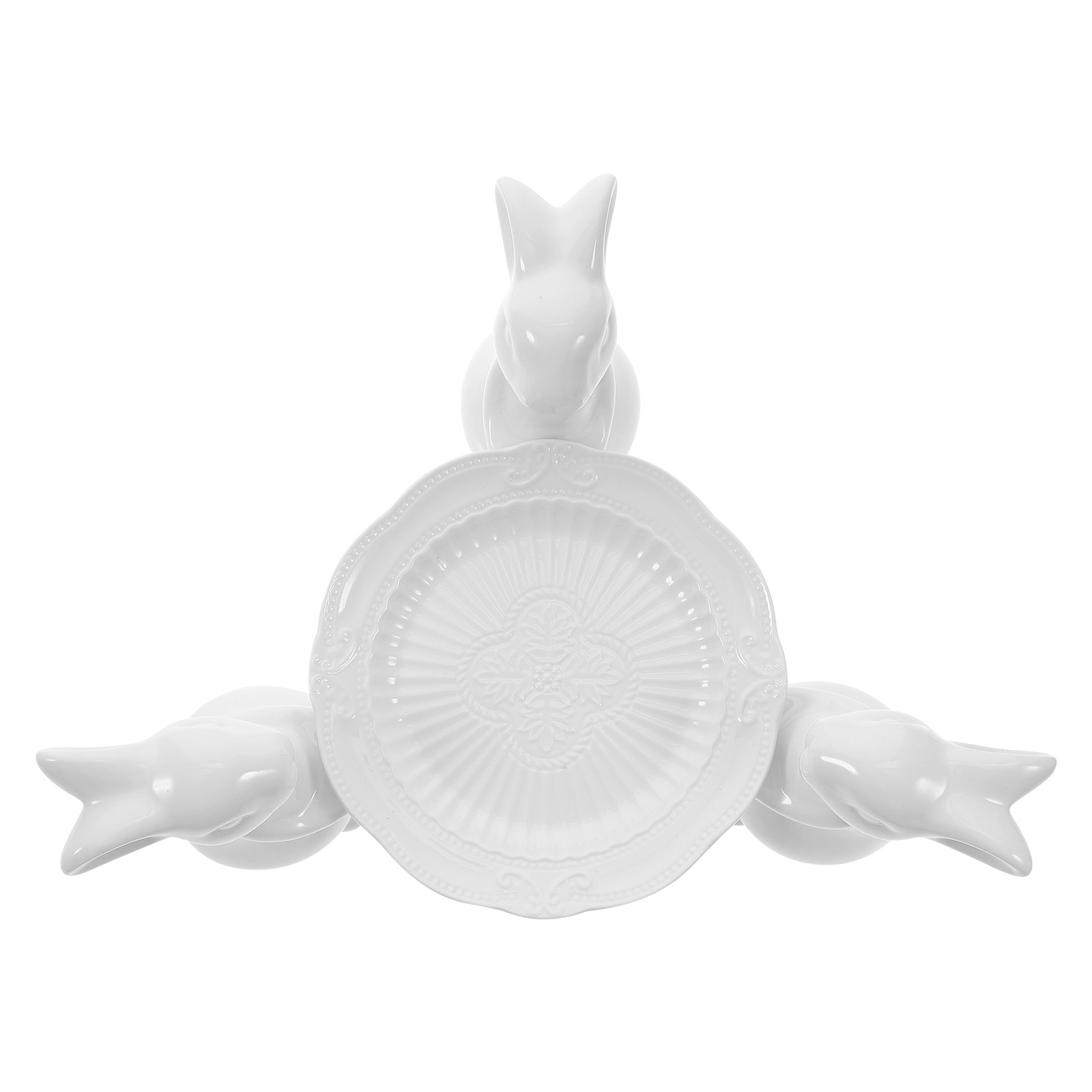 1 Set Easter Cake Plate Bunny Ornament and Tray Ceramic Cake Holder ...