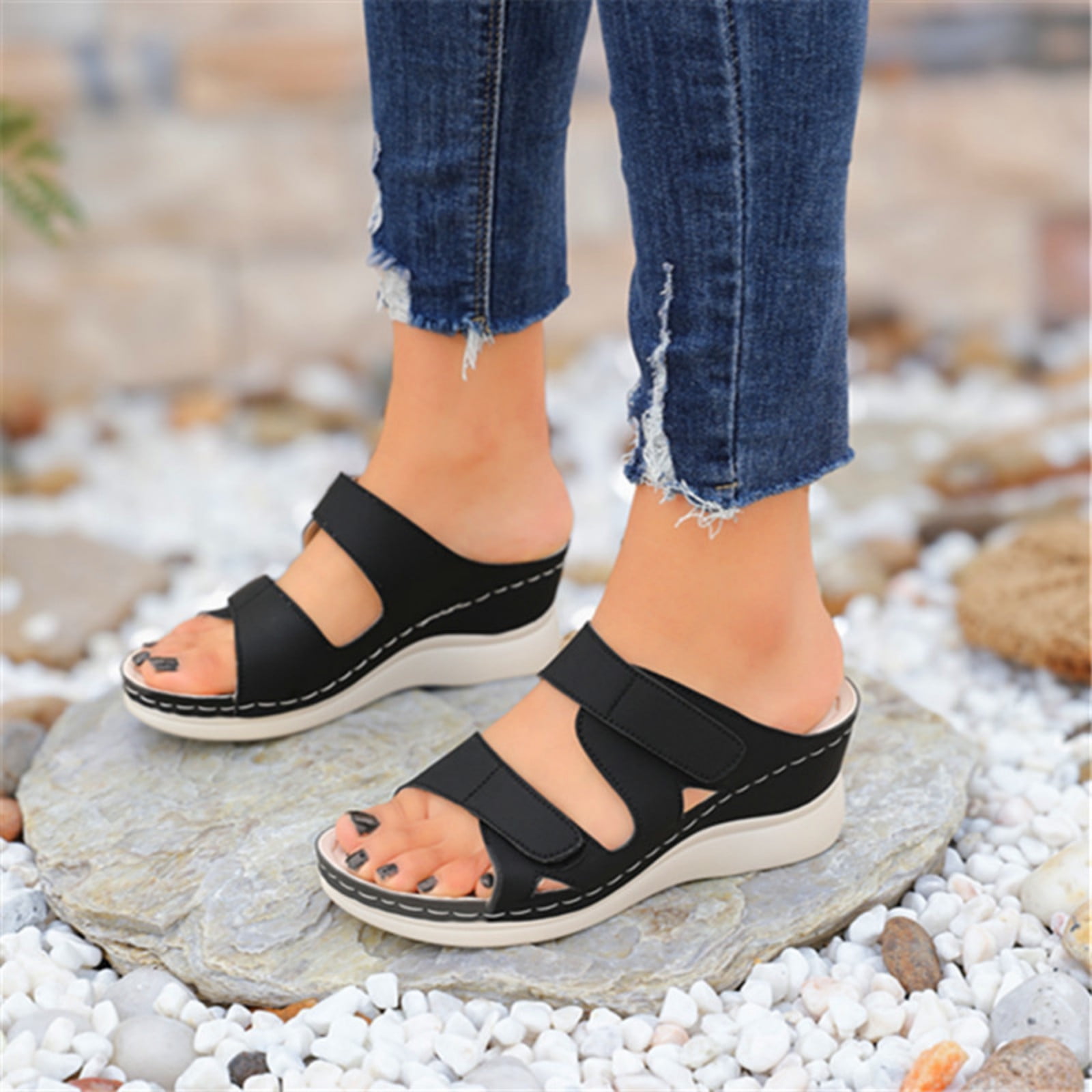 Gifts Clearance Clear Sandals for Women, Women's Large Fish Mouth Open ...