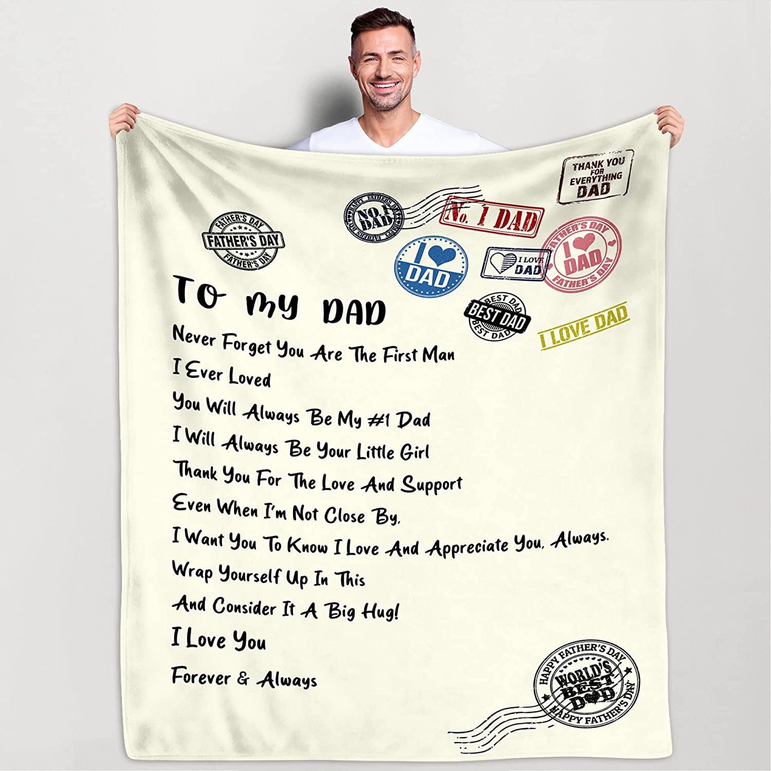 Gifts for Dad, (50"x60") Throw Blanket to My Dad from Daughter Son ...