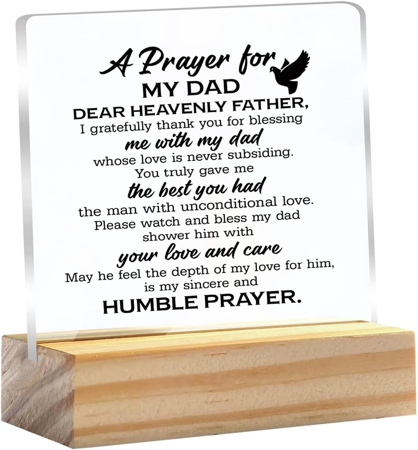 Gifts for Dad from Daughter Wood Plaque,Dear Dad I Love You,Plaque with ...