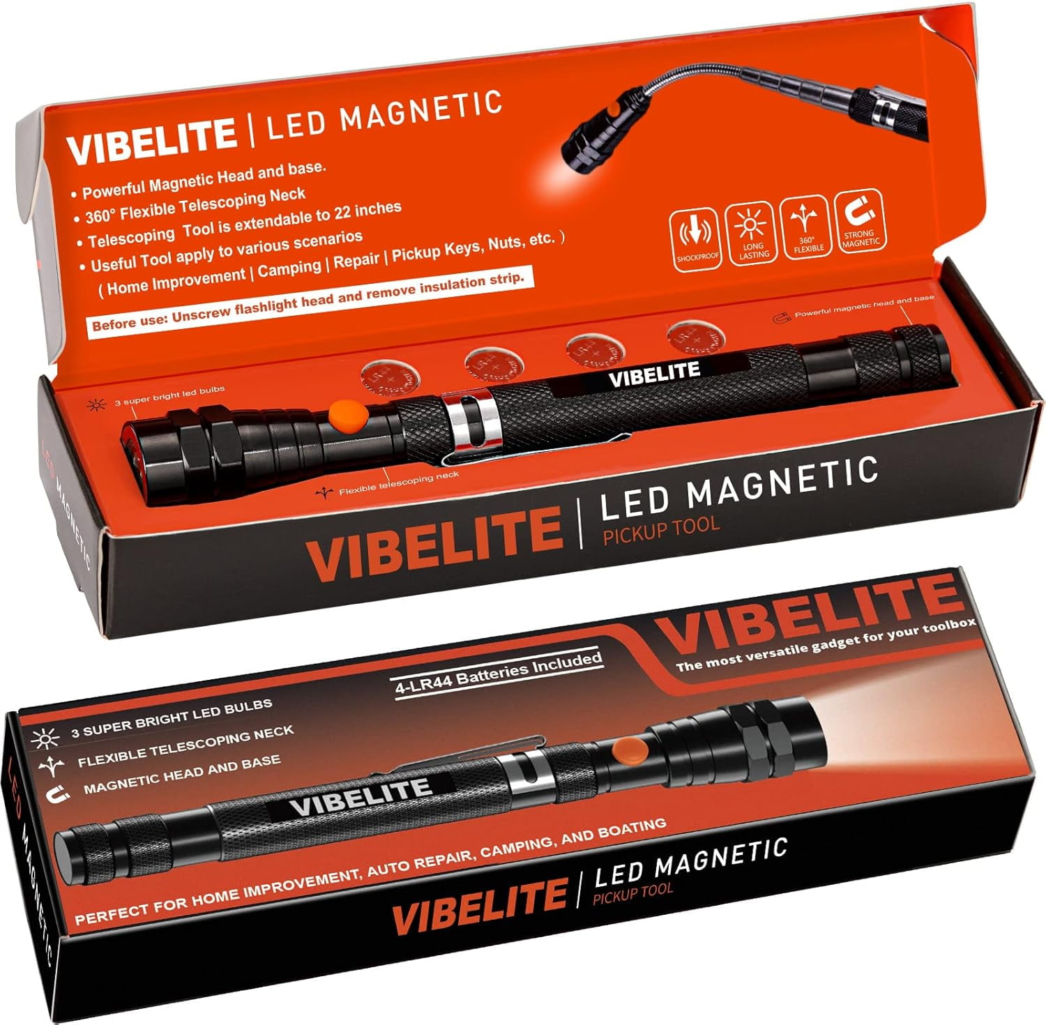Gifts for Dad, Magnetic Pickup Tool with LED, Telescoping Magnet ...