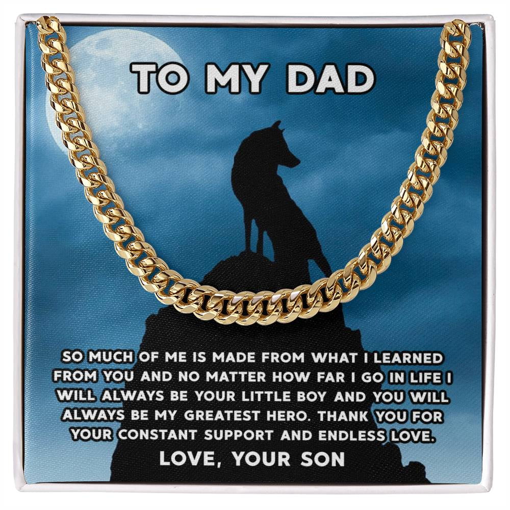 Gifts for Dad from Son, Silver Cuban Link Chain Fathers Day Gift, Dad ...