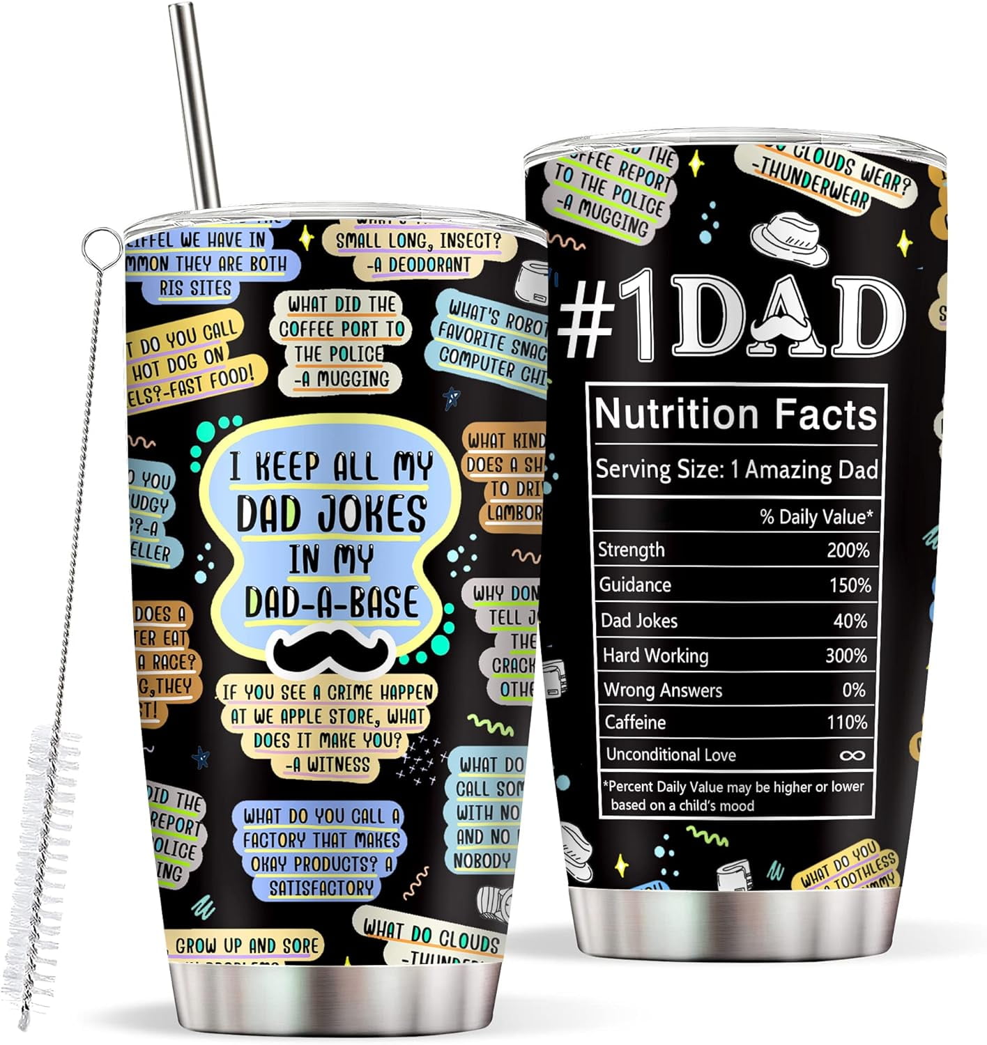 Gifts for Dad, Stainless Steel Dad Tumbler 20oz, Fathers Day Gift from Wife Daughter Son, Dad ...