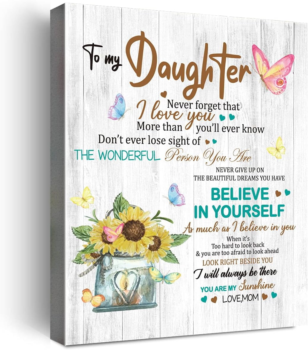 Gifts for Daughter - Hangable Canvas Poem Prints Framed Poster Wall Art ...